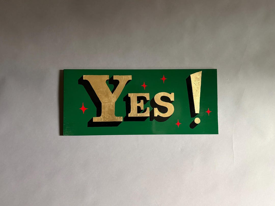 Handpainted British YES! Sign Victorian Steampunk Industrial Vintage ...