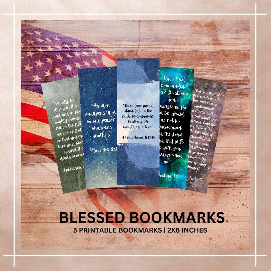 5 Inspirational Bible Verse Bookmarks With Vibrant Backgrounds ...