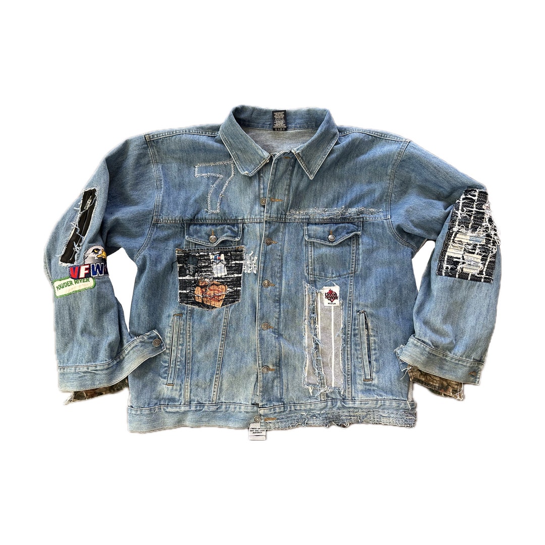 Denim Patchwork Jacket tags - Etsy