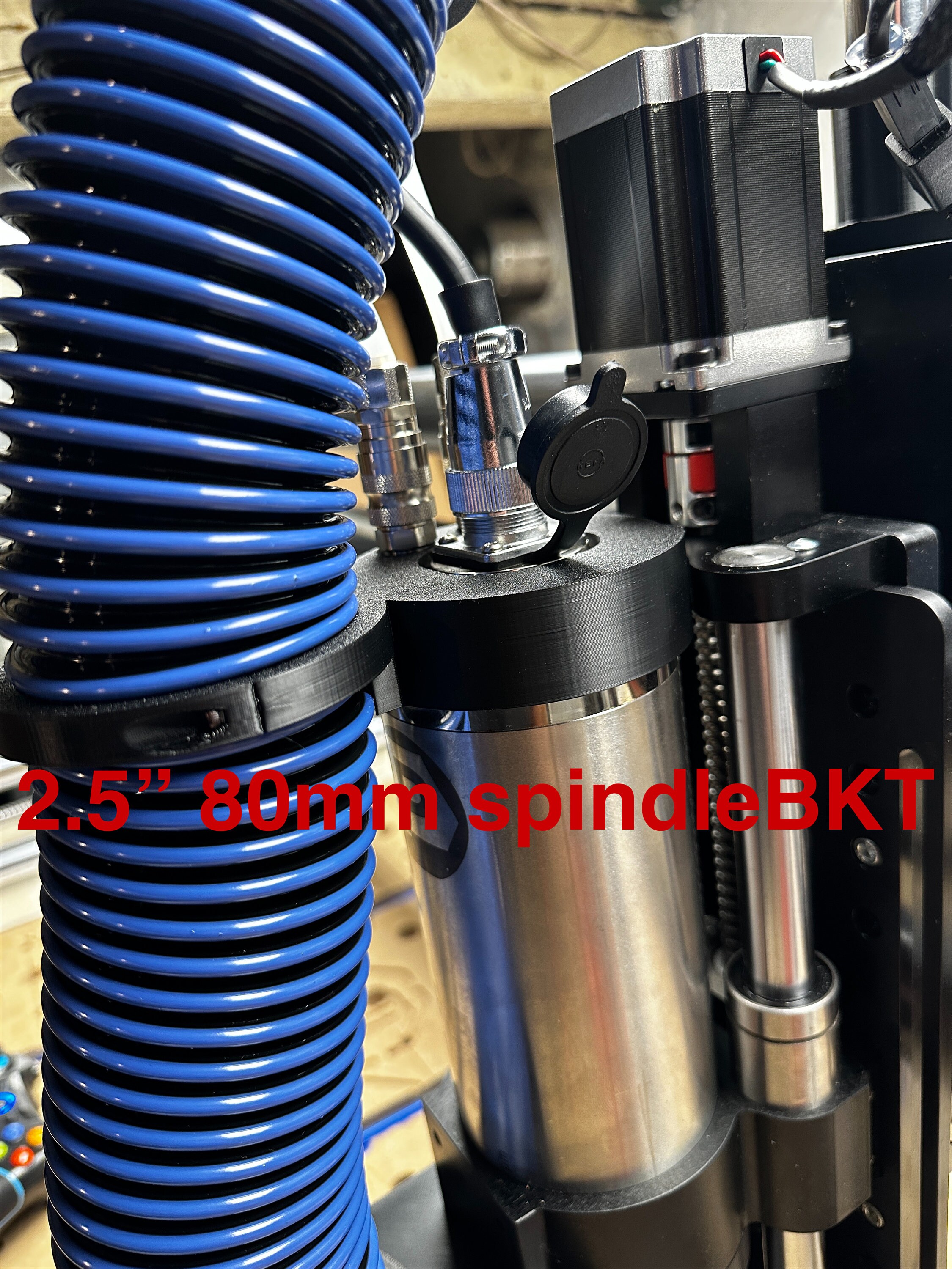 Cnc Spindle Dust Collection Hose and Wire Organizer Clips and Spindle ...
