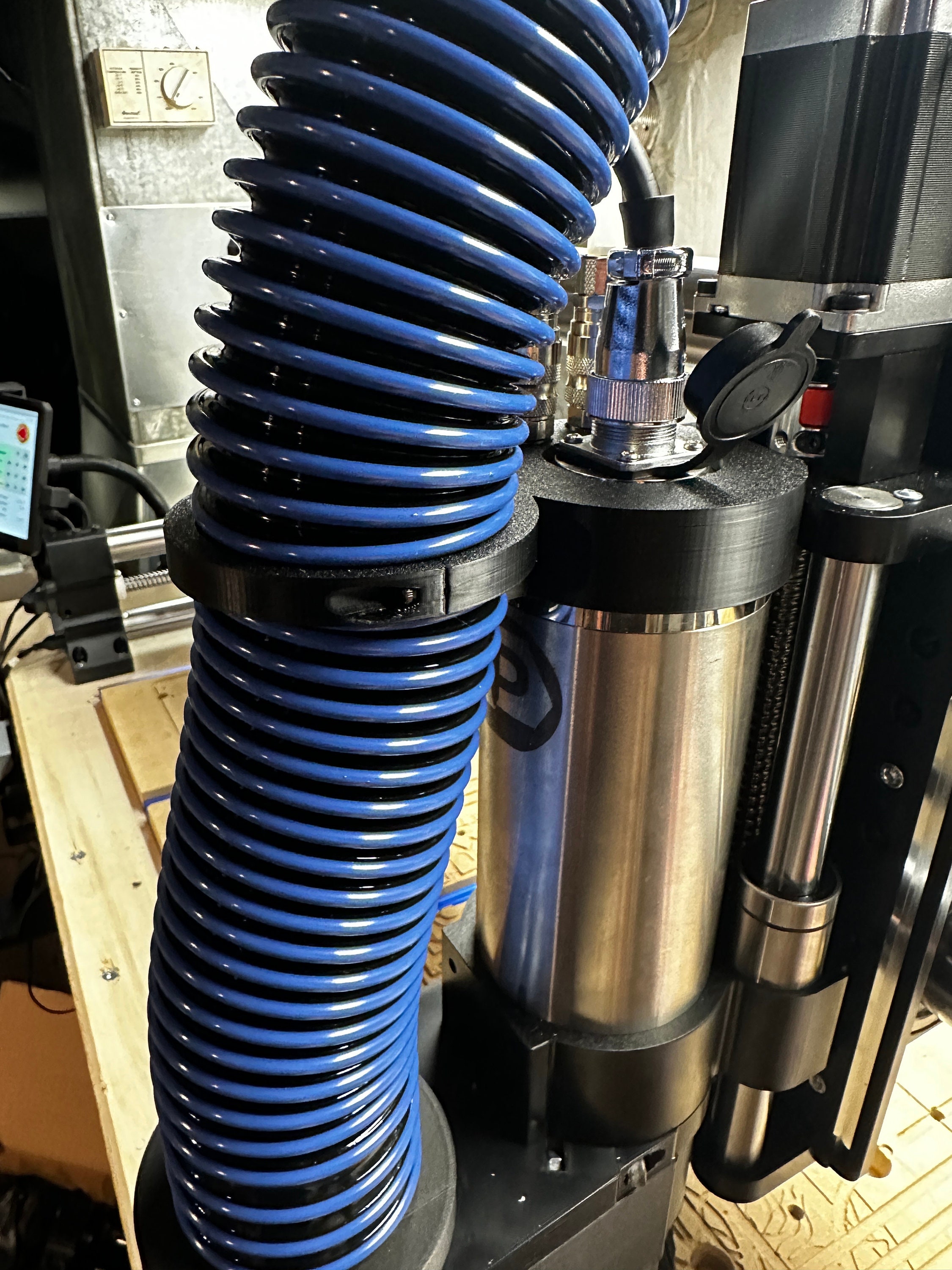 Cnc Spindle Dust Collection Hose and Wire Organizer Clips and Spindle ...