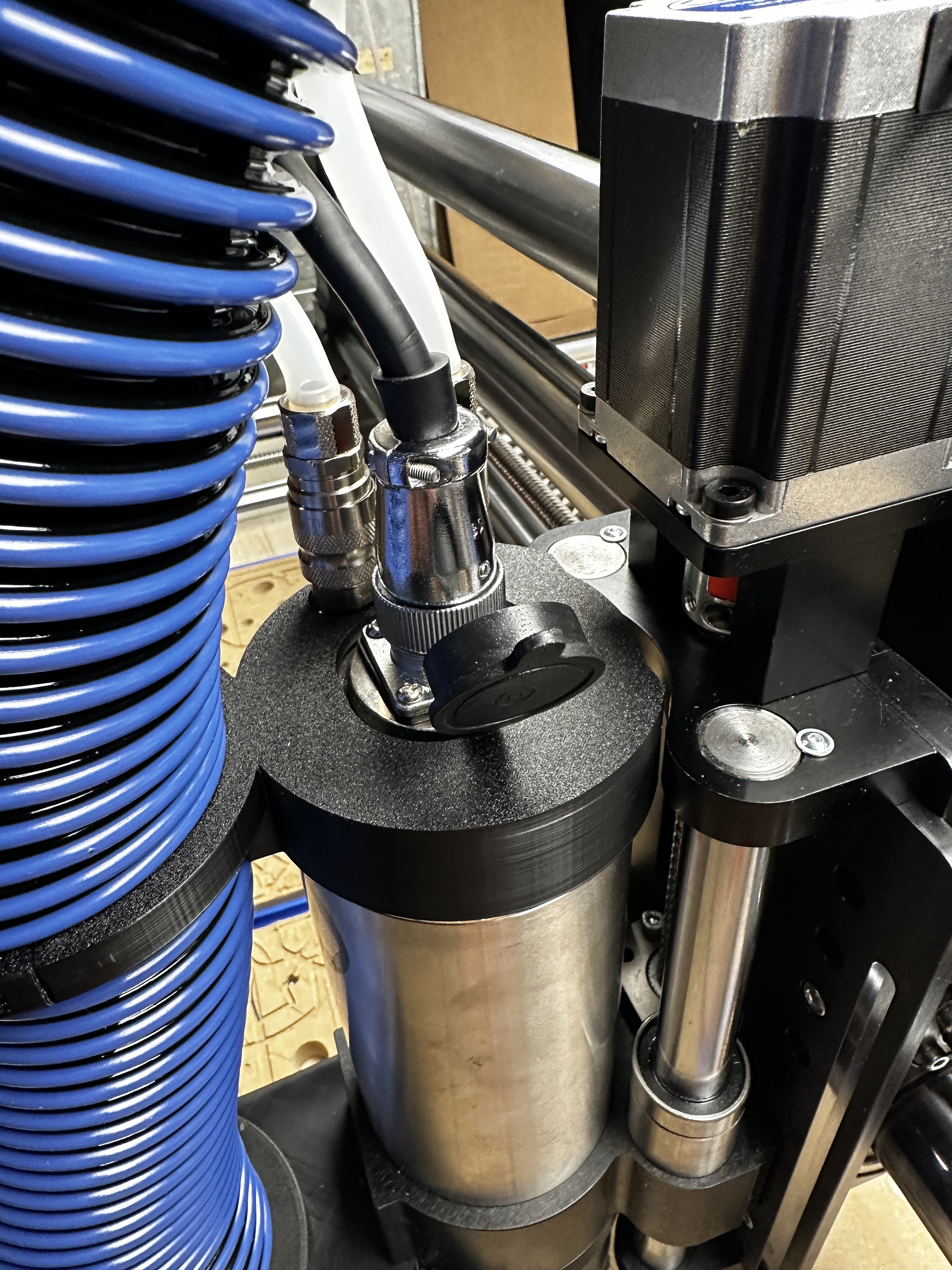 Cnc Spindle Dust Collection Hose and Wire Organizer Clips and Spindle ...