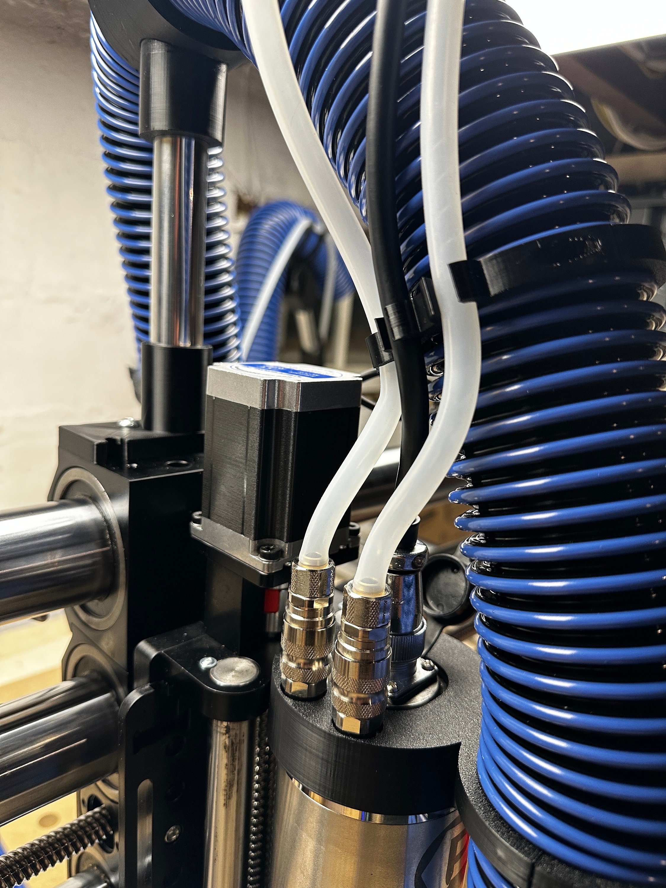 Cnc Spindle Dust Collection Hose and Wire Organizer Clips and Spindle ...