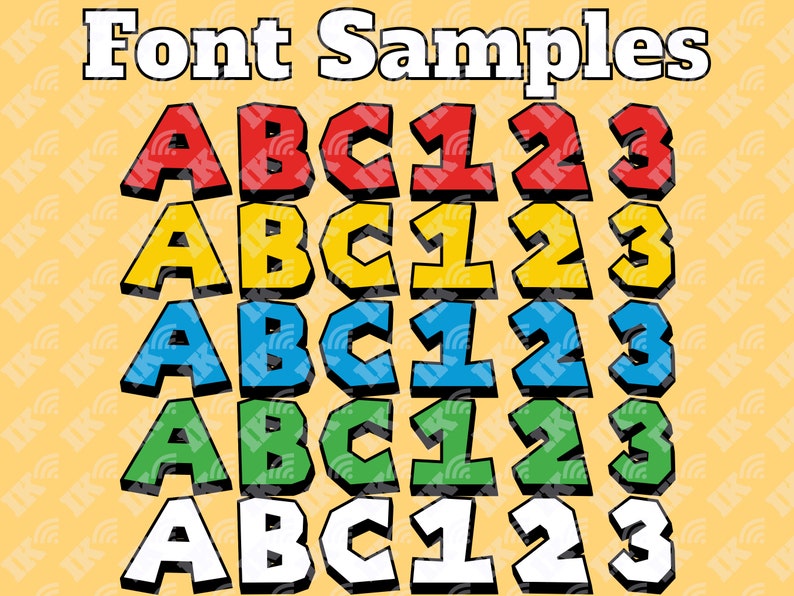 Super Mario Clipart and Font Files Bundle SVG, PNG Cricut, Luigi, Yoshi ...