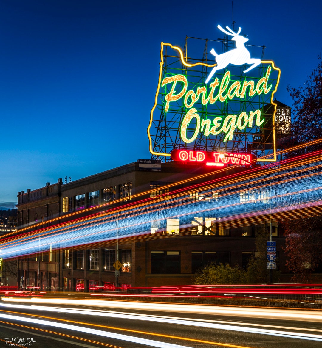 Portland Oregon Sign Print, Portland White Stag Photo, Iconic Portland ...