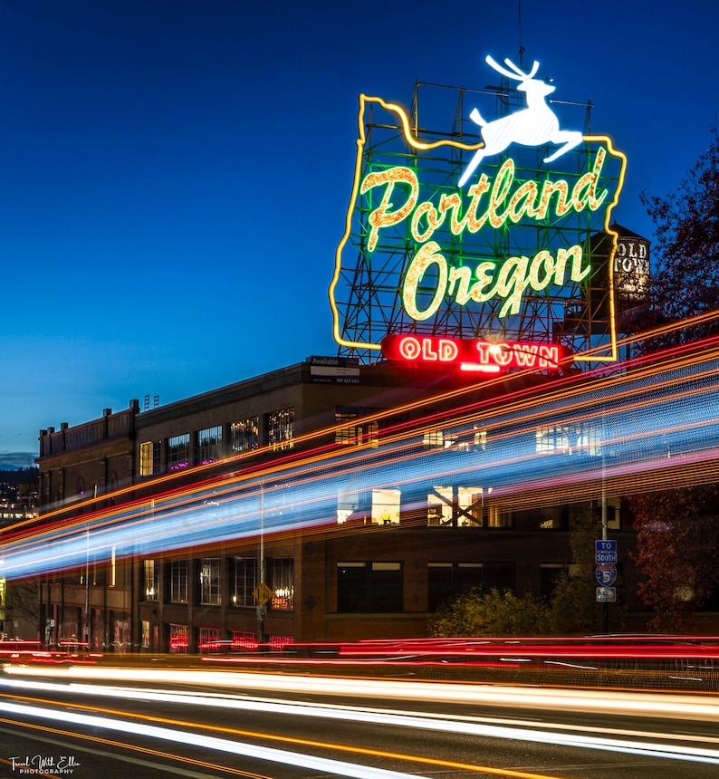 Portland Oregon Sign Print Portland White Stag Photo Iconic - Etsy