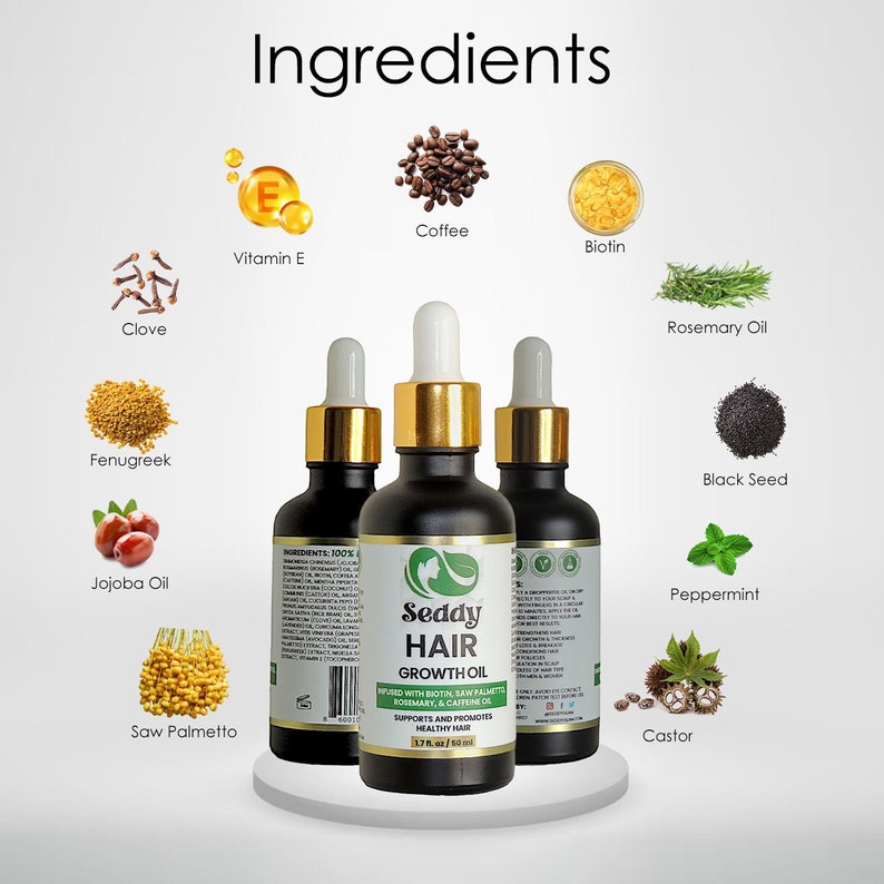 Seddy Caffeine Hair Growth and Strengthening Oil With Rosemary ...