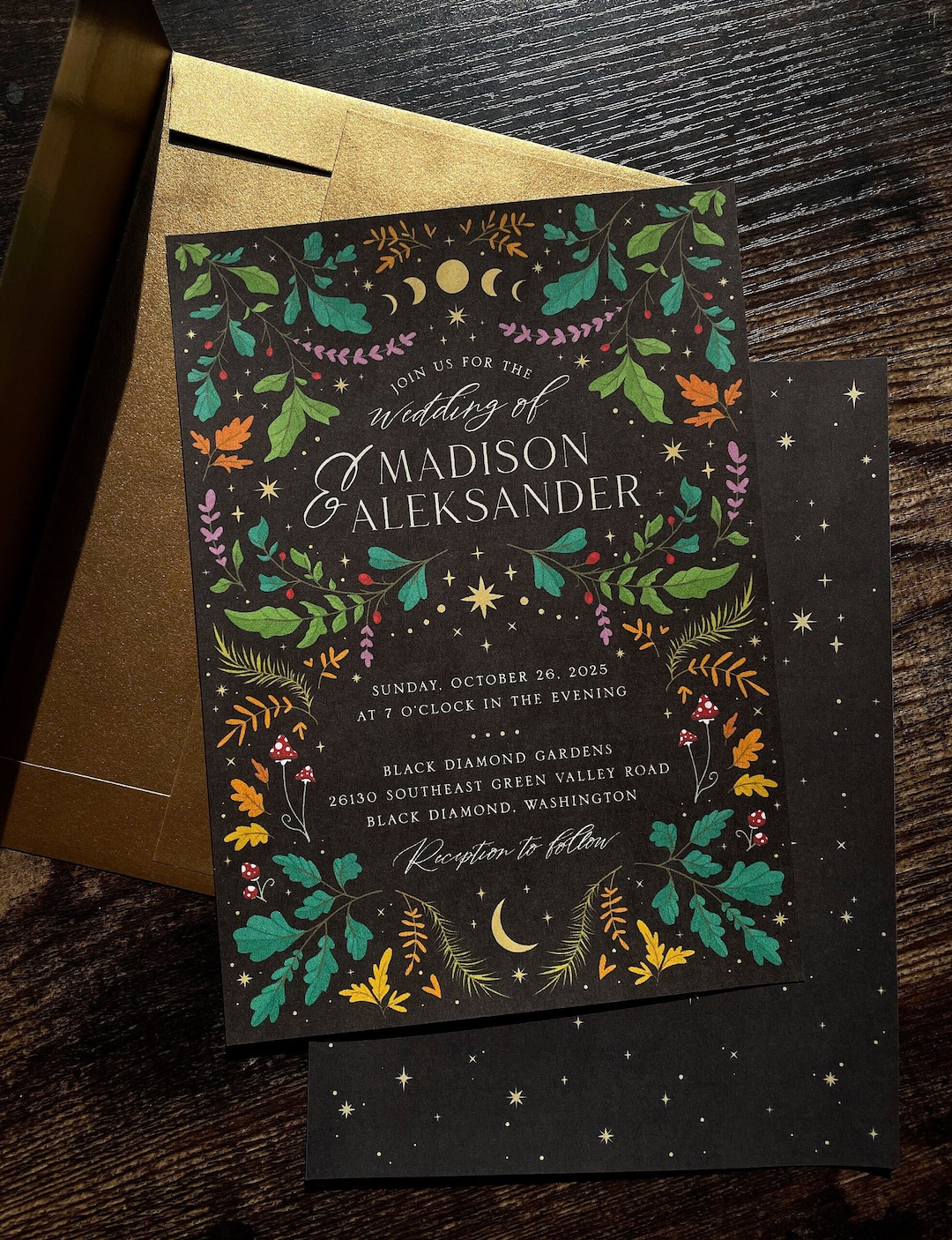 Celestial Wedding Invitations, Moon and Stars, Moon Phases, Twilight ...