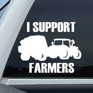 I Support Farmers Tractor Decal | Farm Support Sticker | Agriculture ...