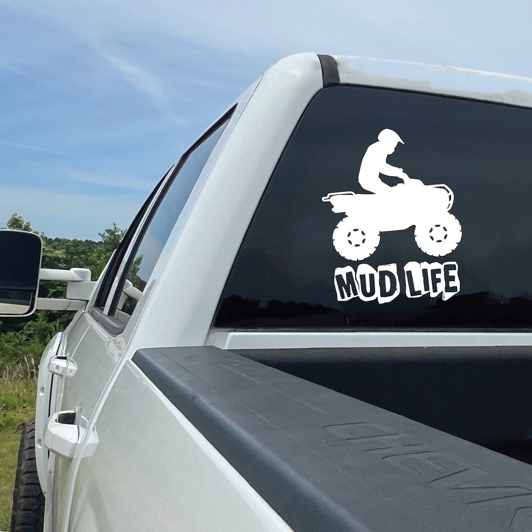 Mud Life Four-wheeler Decal With Rider | ATV Adventure Sticker | Off ...