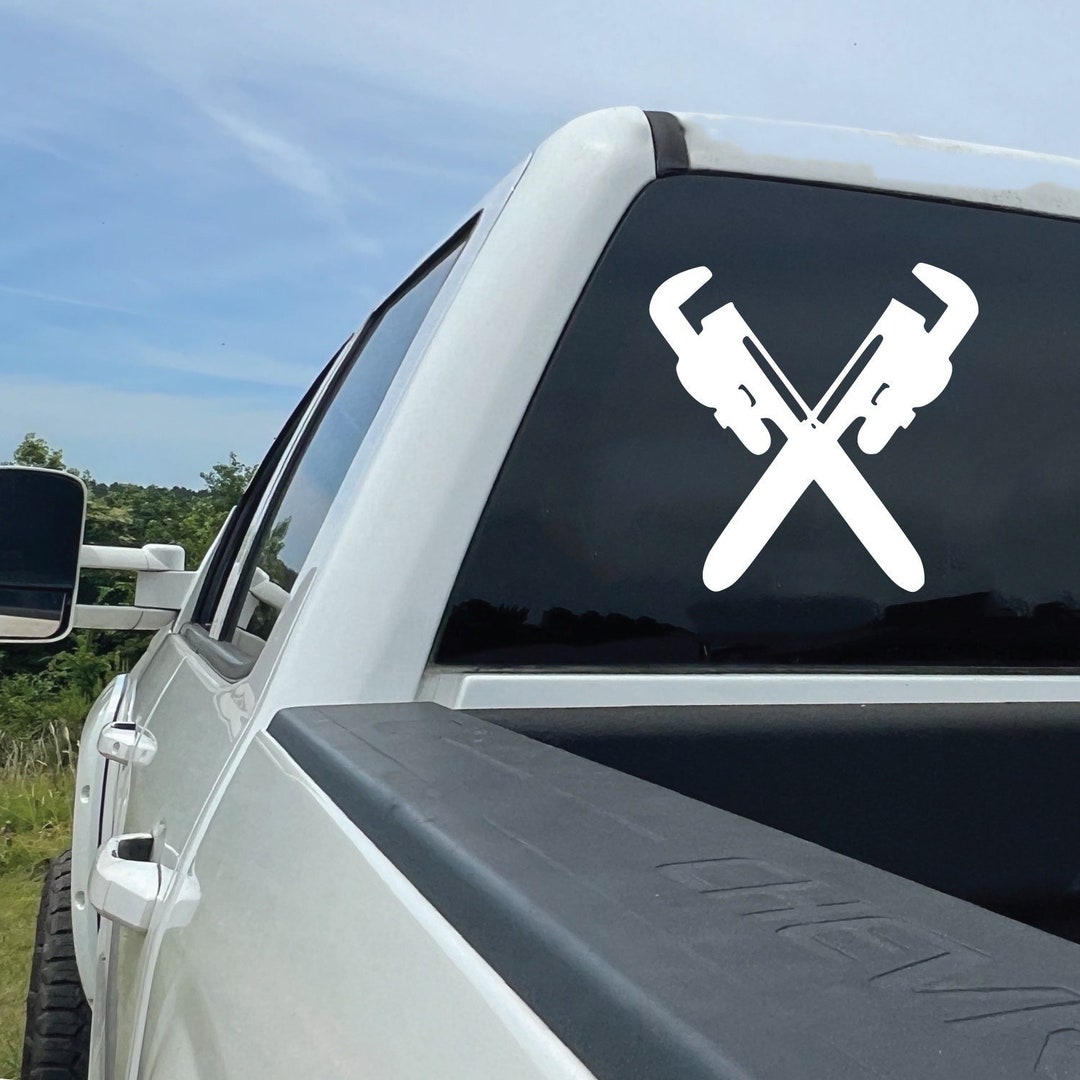 Pipe Wrench Silhouette Decal | Plumber Tool Sticker | Tradesman Vinyl ...