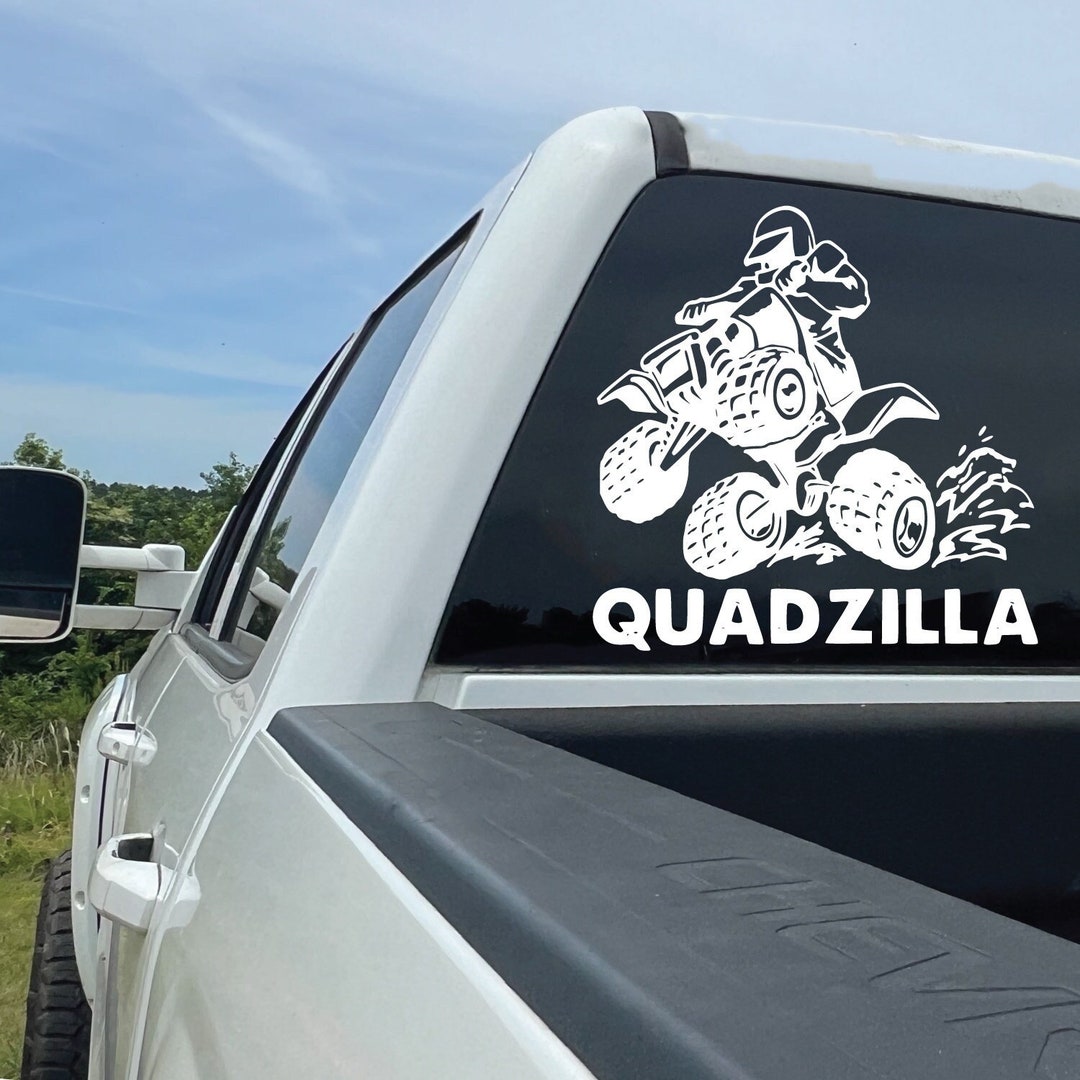 Quadzilla Decal | Four-wheeler in Mud Sticker | Off-road Adventure ...