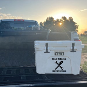 Drain Surgeon Decal | Pipe Wrench Sticker | Plumber Humor Vinyl | I Don ...