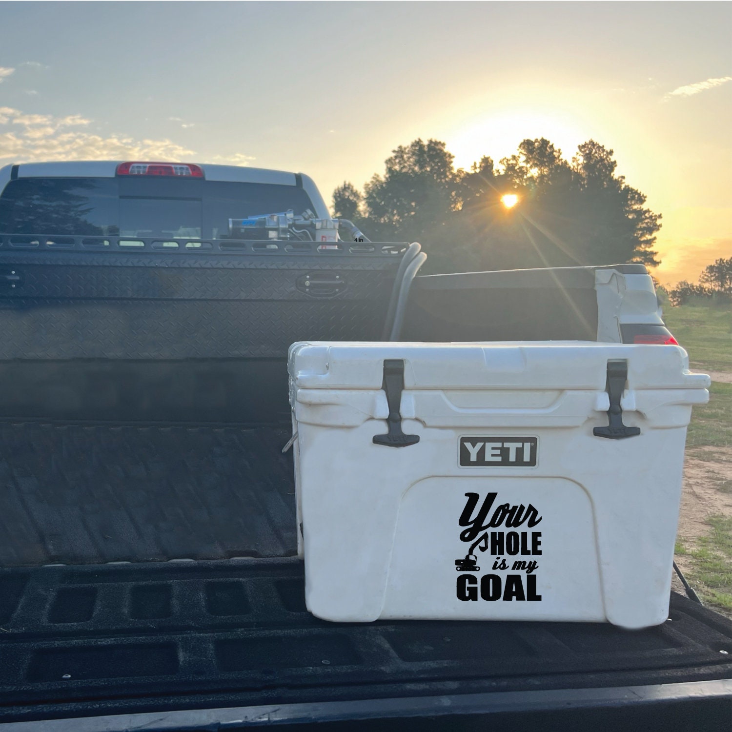 Your Hole is My Goal Excavator Decal | Construction Humor | Car Window ...