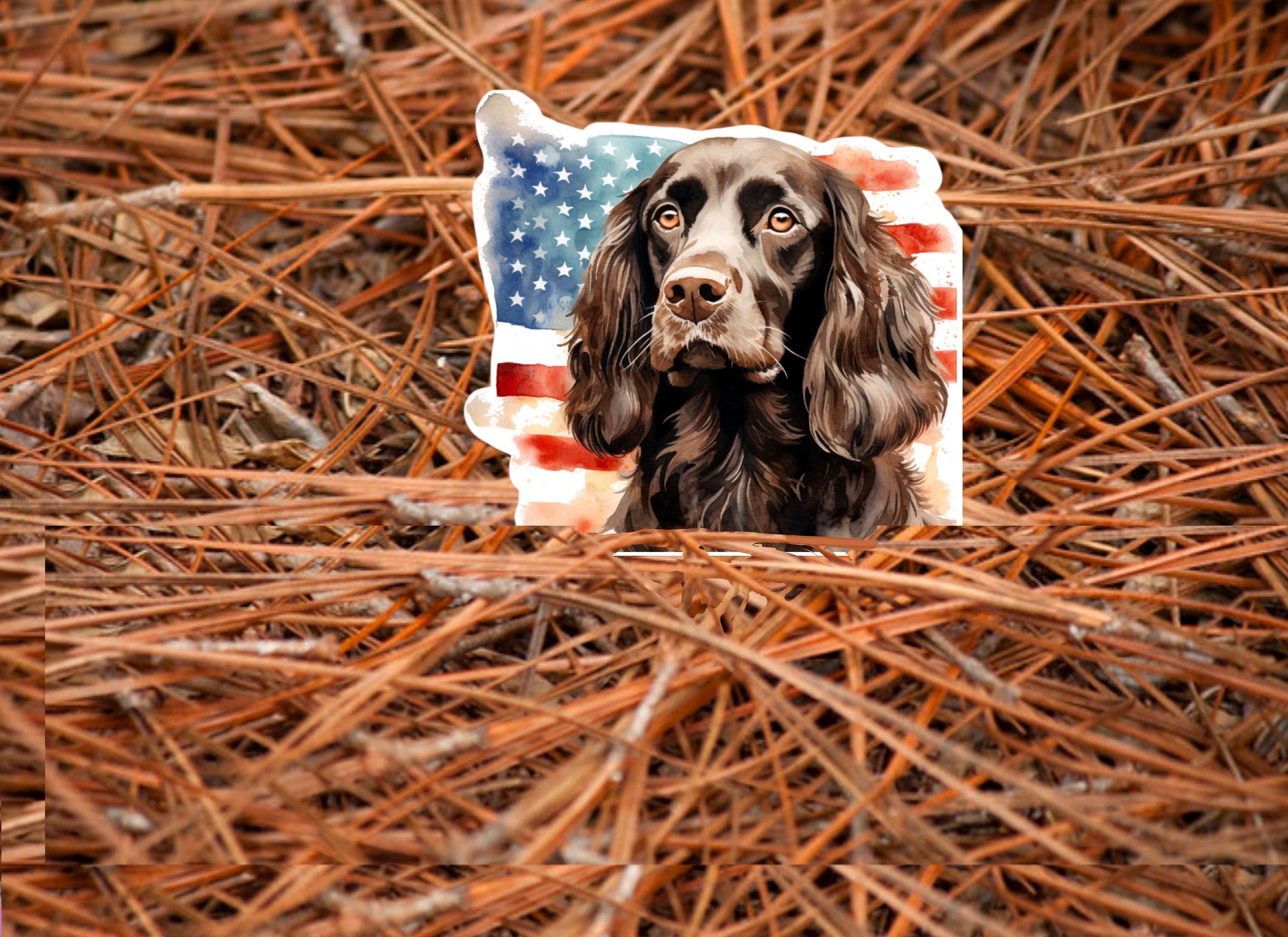 Dog, Hunting Decal, Boykin Spaniel Sticker, American Flag - Etsy
