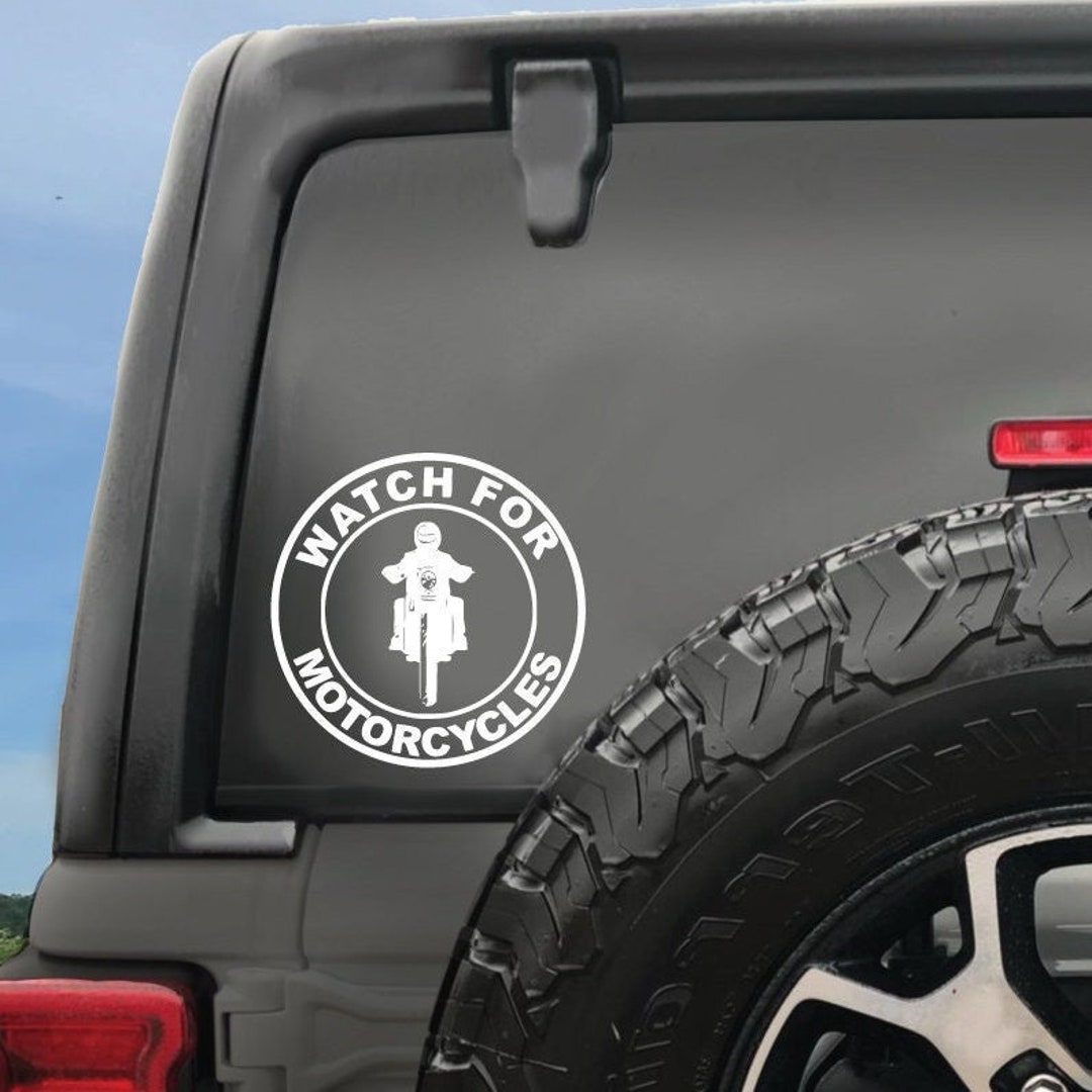 Motorcycle Silhouette "watch for Motorcycles" Decal –biker Vinyl ...