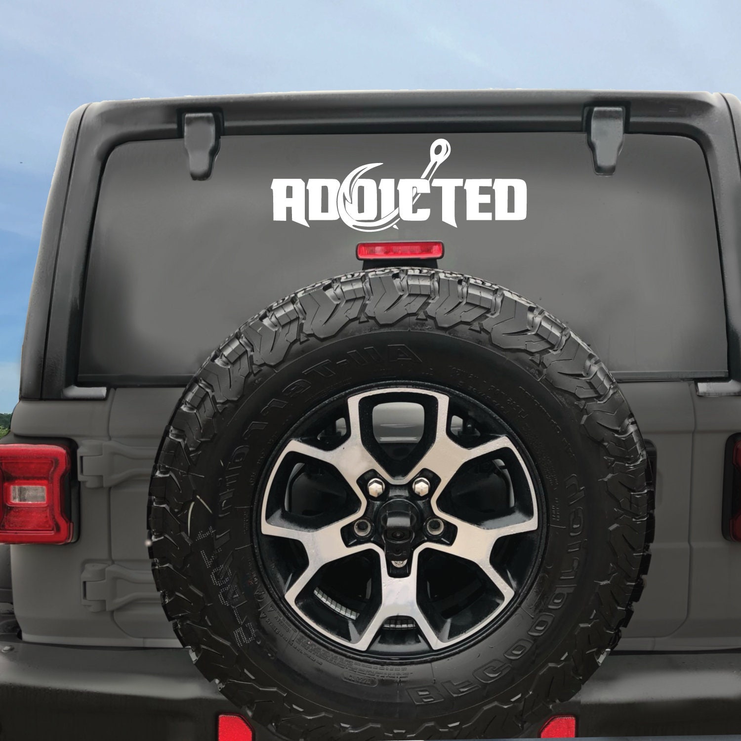 Fishing Addicted Decal, Fishhook Outdoorsman Sticker, Fishing ...