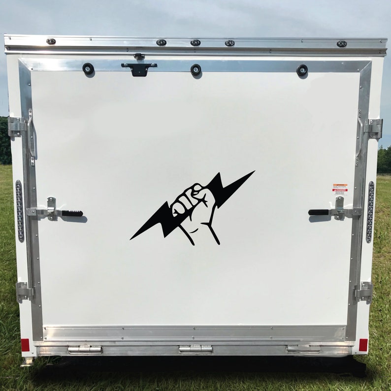 Hand Holding Electrical Bolt Decal Electrician Power Sticker Lineman ...