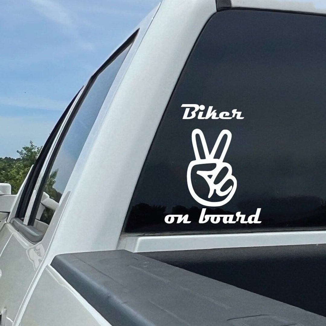 Biker Wave Decal biker on Board Motorcycle Vinyl Sticker, 25 Colors ...