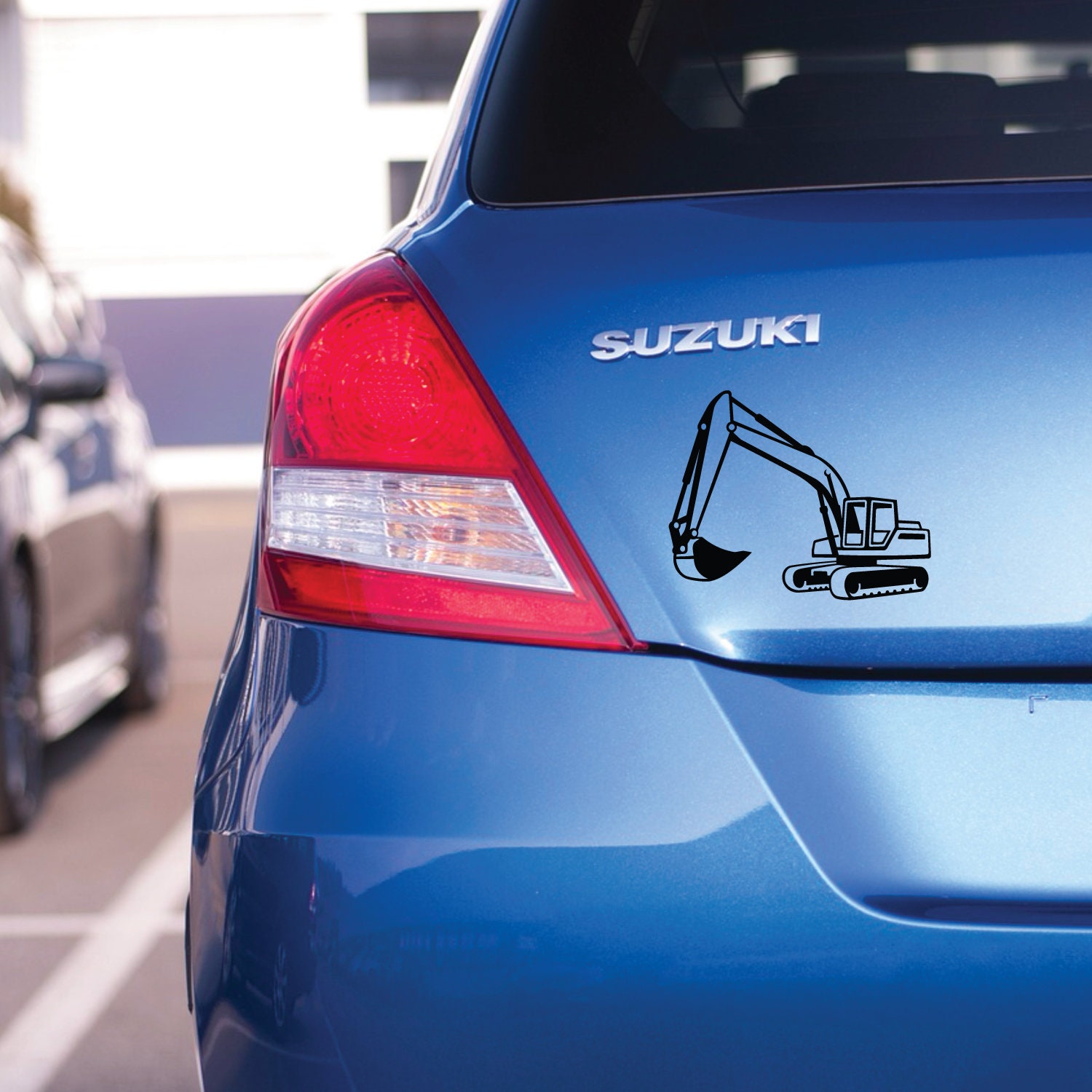 Excavator Outline Decal Heavy Equipment Sticker Construction Gear Car ...