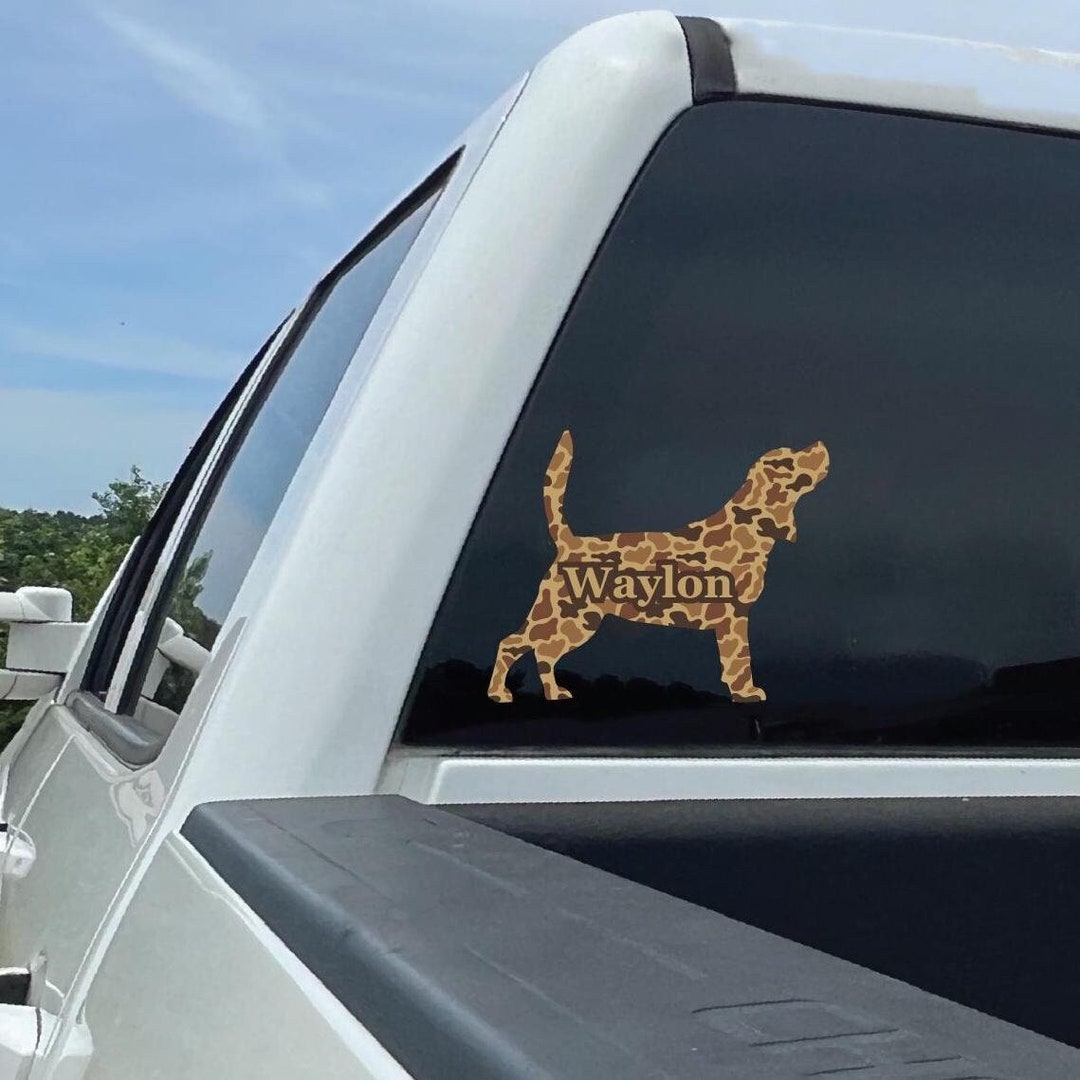 Custom Duck Camo Beagle Decal – Personalized Hunting Dog Sticker With ...