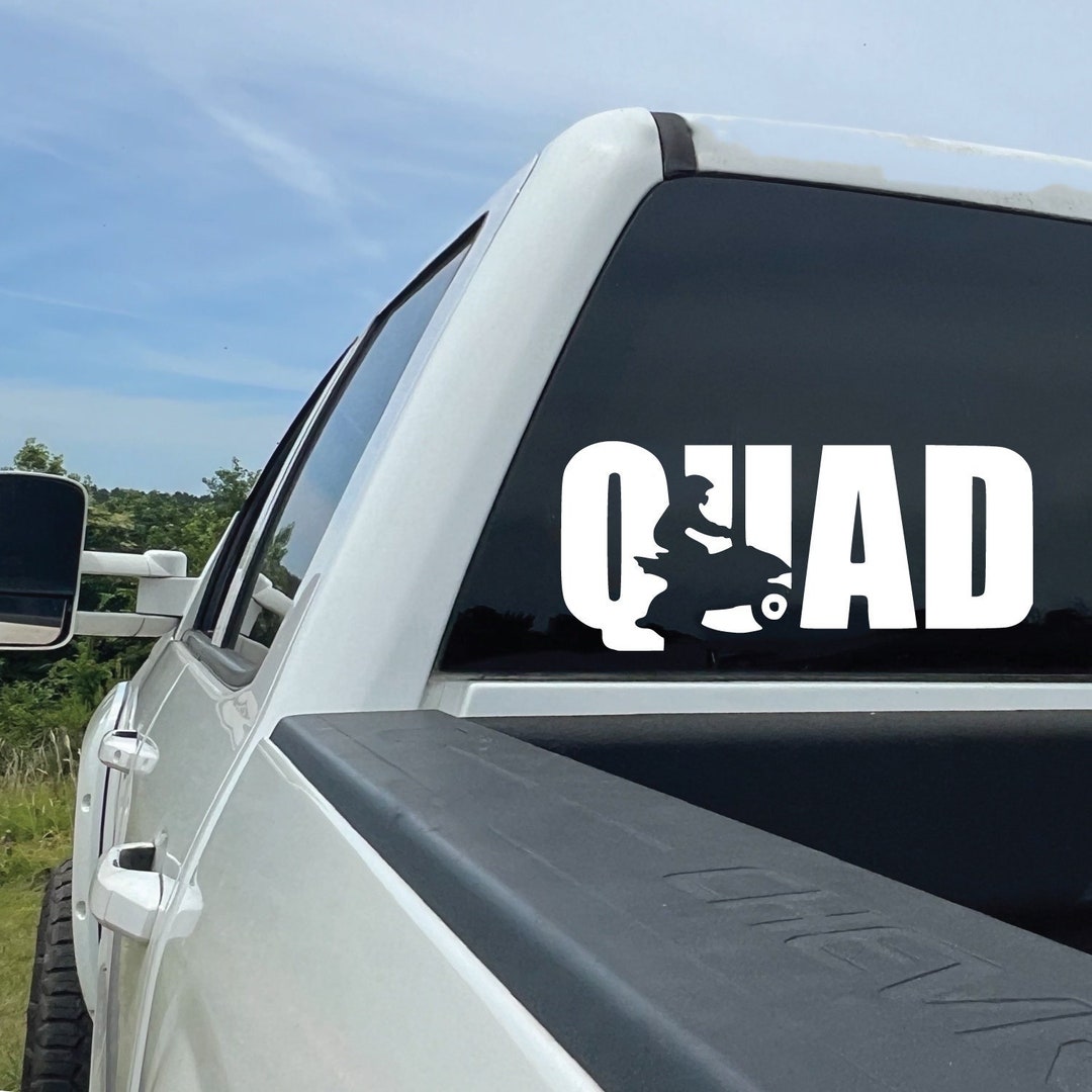 Quad Decal With Four-wheeler Silhouette | ATV Rider Sticker | Off-road ...