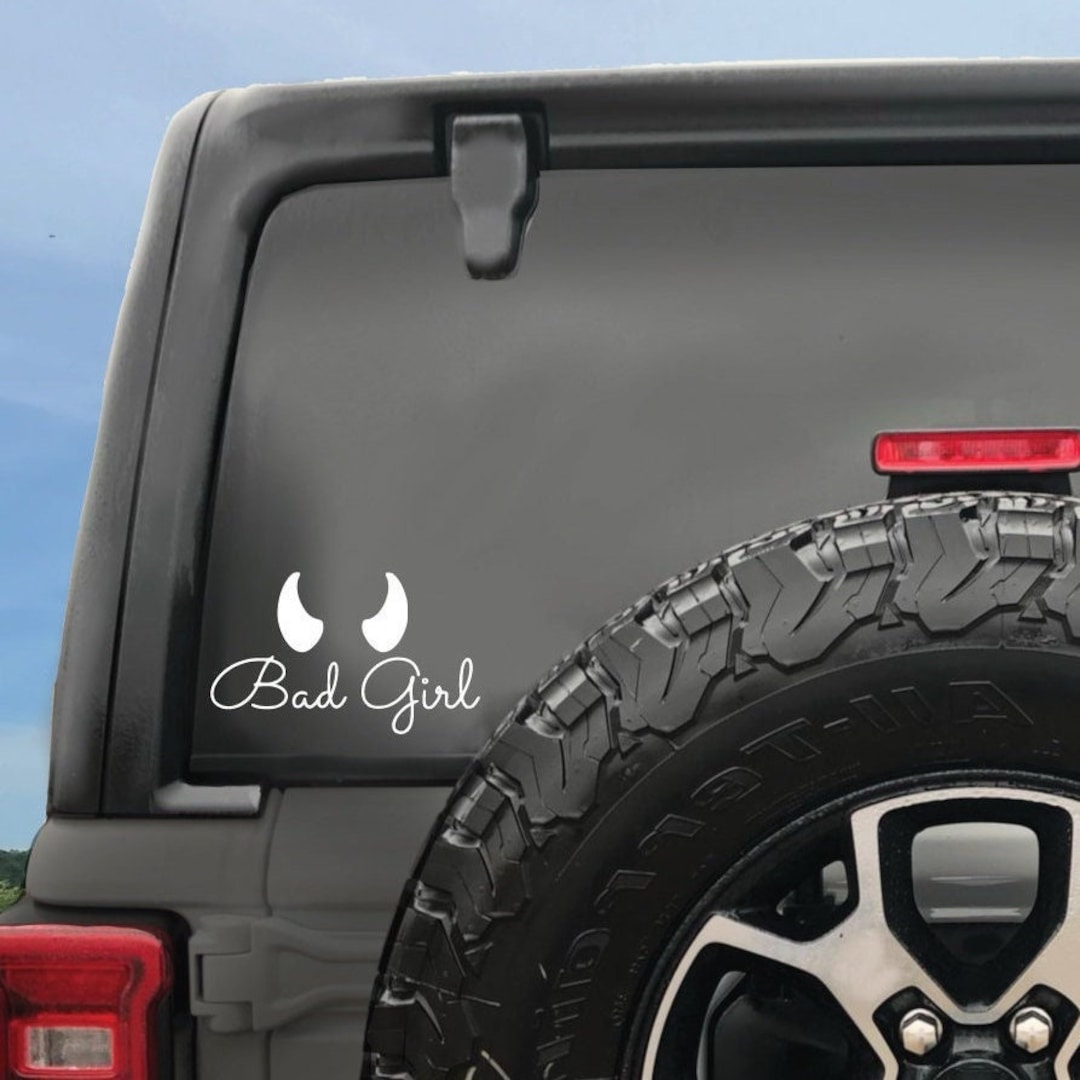 Bad Girl Devil Horns Cursive Decal Naughty Girl Decal - Etsy