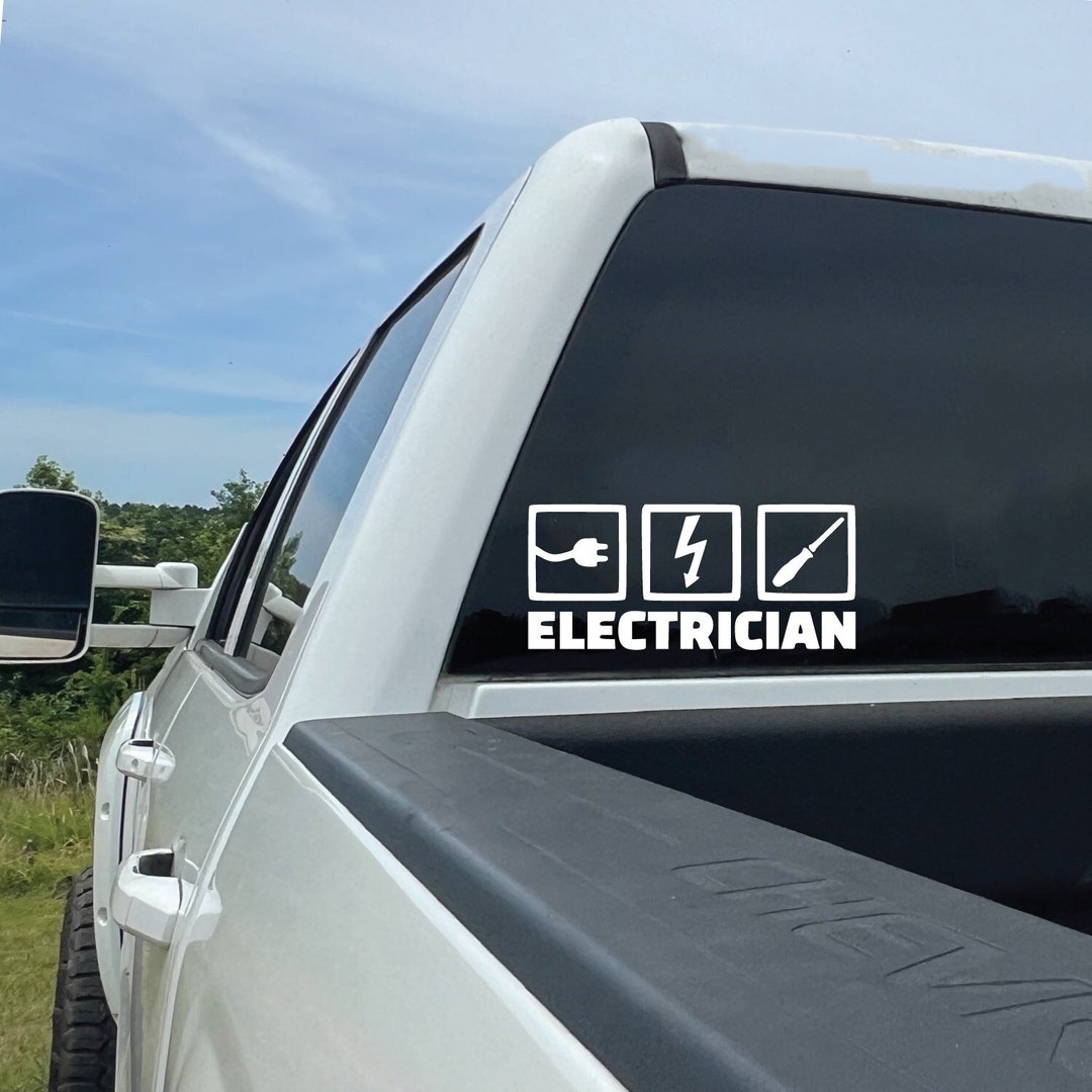 Electrician Decal With Plug, Bolt, and Screwdriver Electrician Pride ...