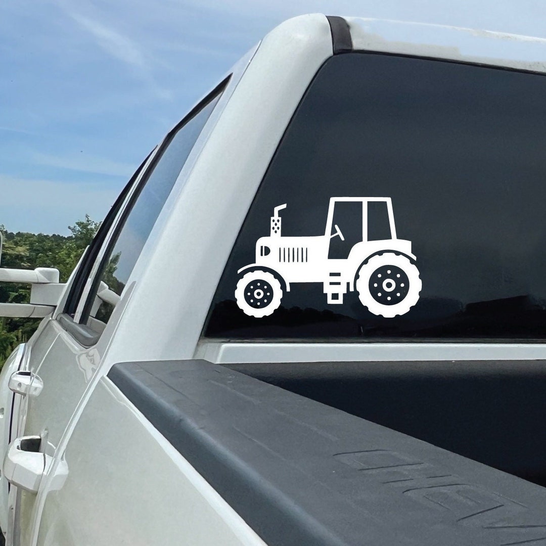 Antique Tractor Silhouette Decal | Vintage Farm Tractor Sticker ...