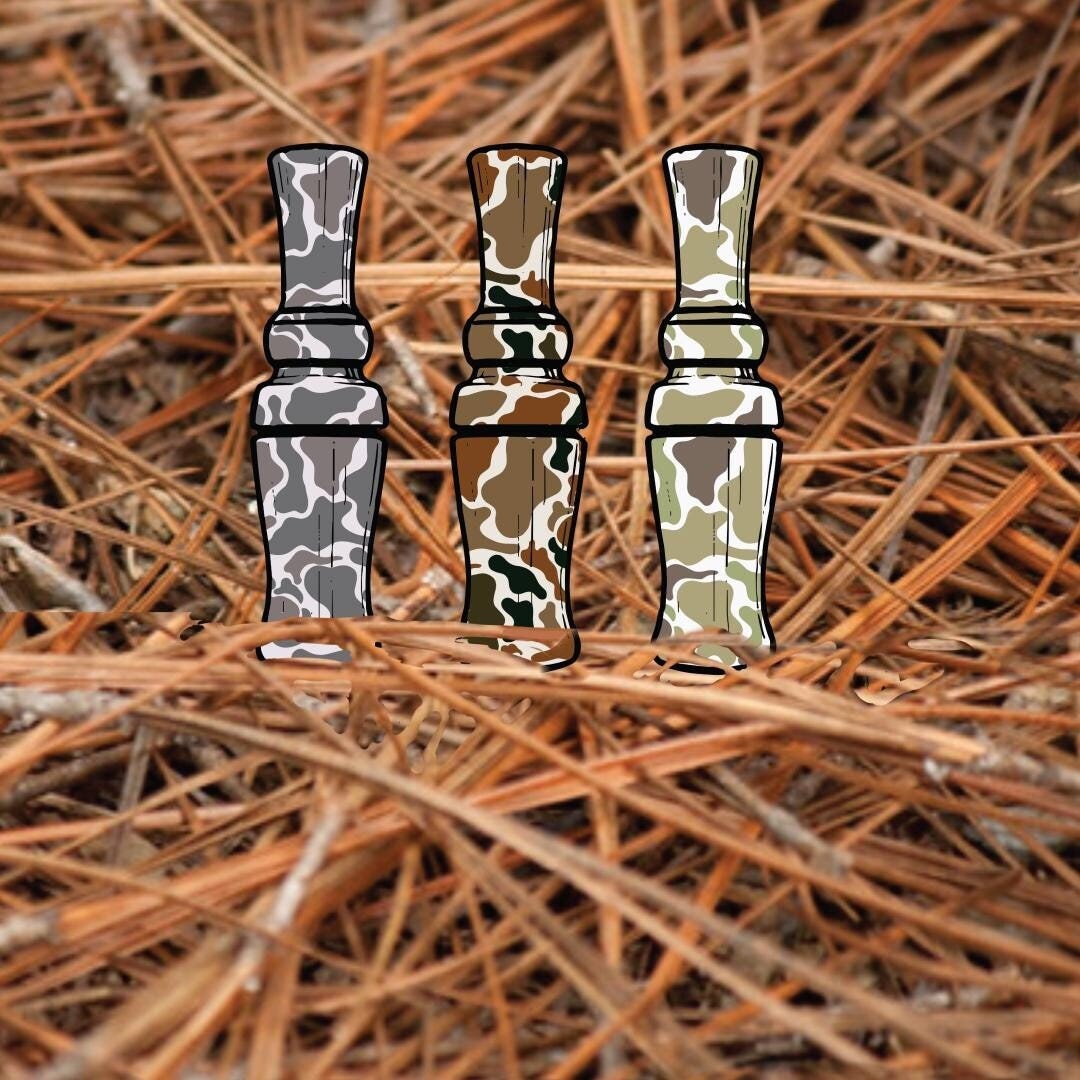 Old School Camo Duck Call Set – Customizable Vinyl Decals for Hunters ...