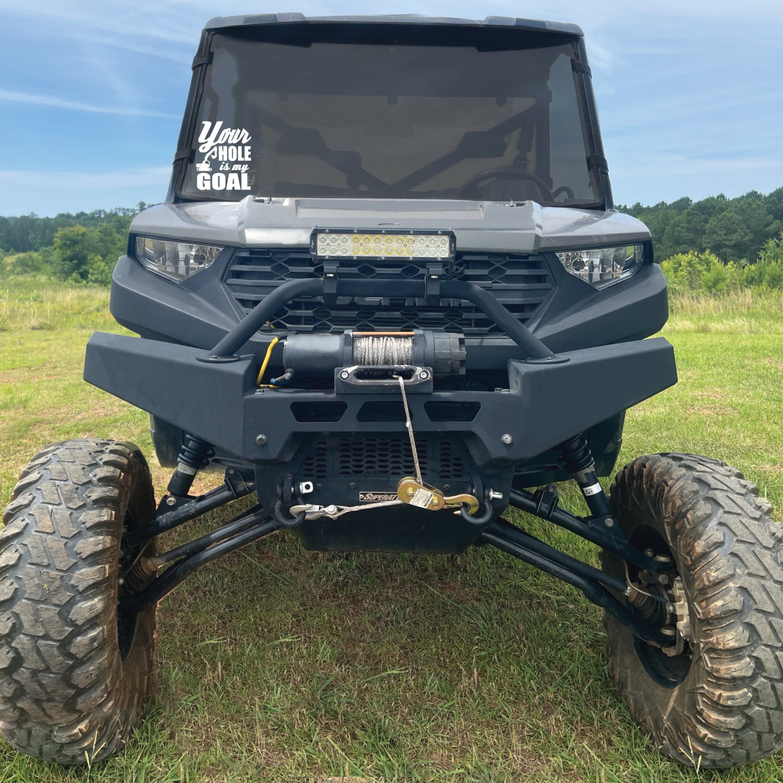 Your Hole is My Goal Excavator Decal | Construction Humor | Car Window ...