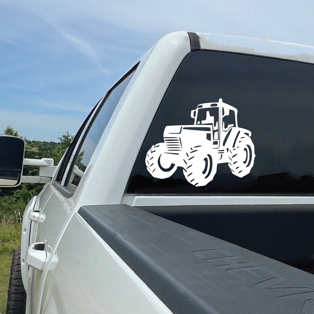 Large Enclosed Tractor Decal | Big Farm Tractor Sticker | Farming ...