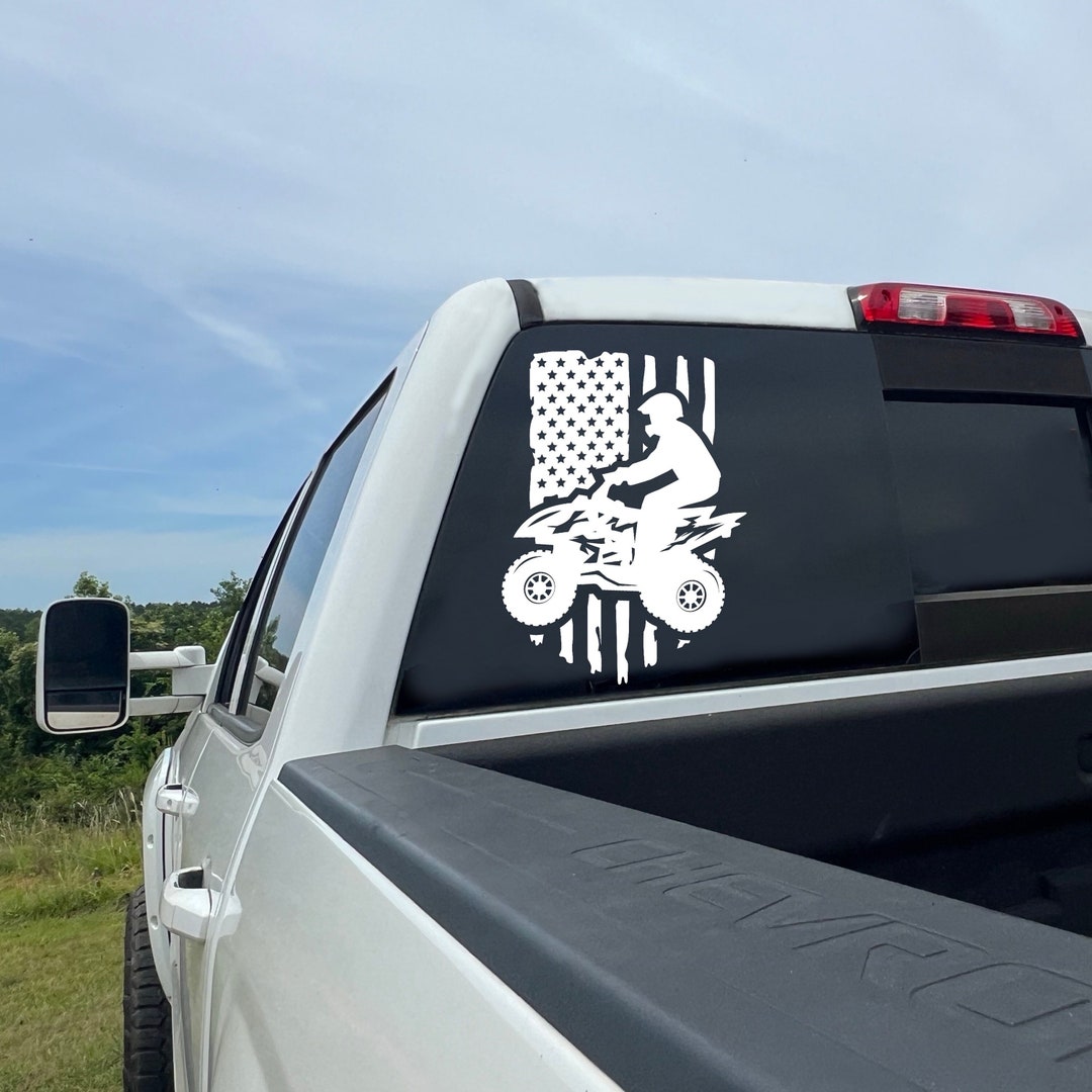4 Wheeler American Flag Decal Offroad Pride American Flag Racing Decal ...