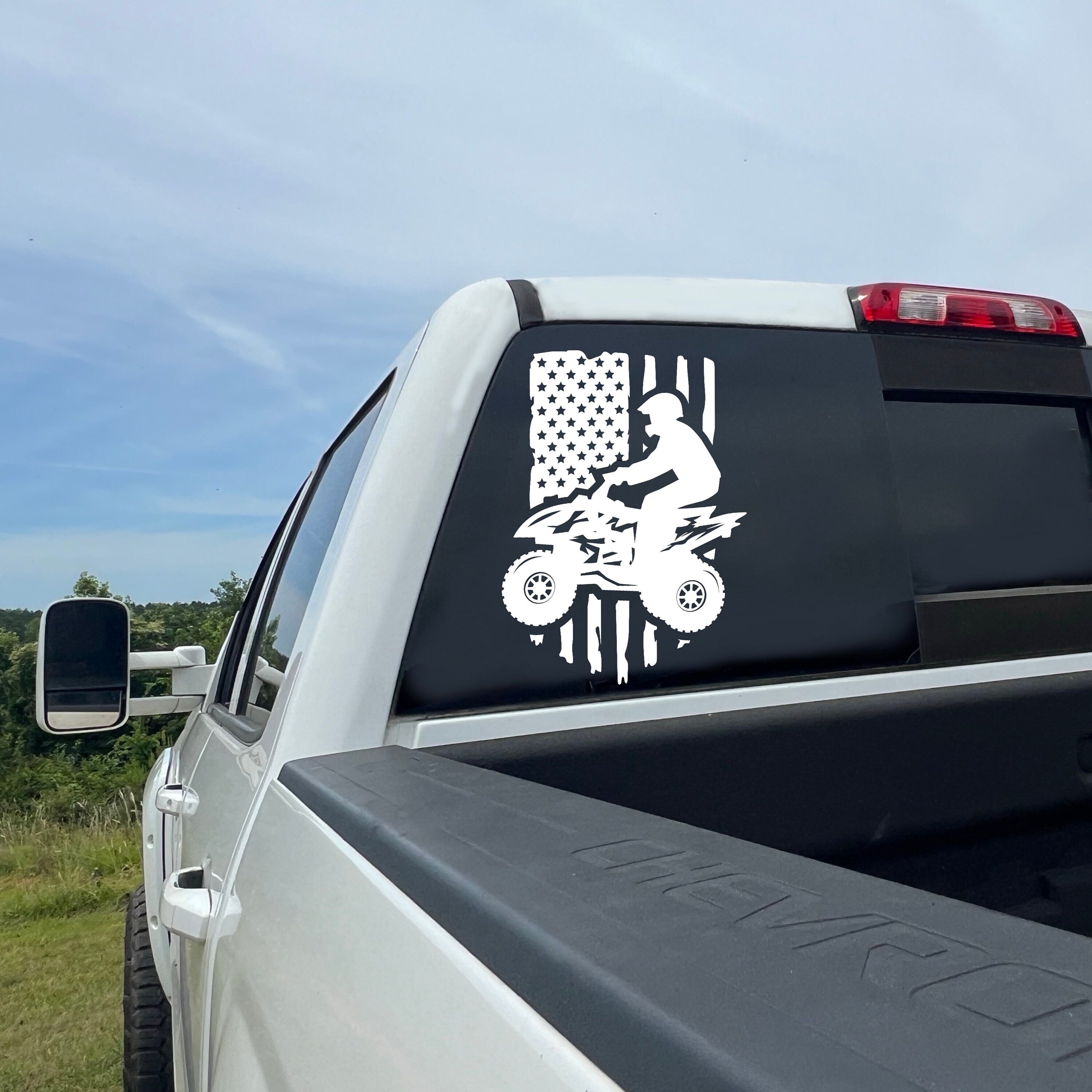 4 Wheeler American Flag Decal Offroad Pride American Flag Racing Decal ...