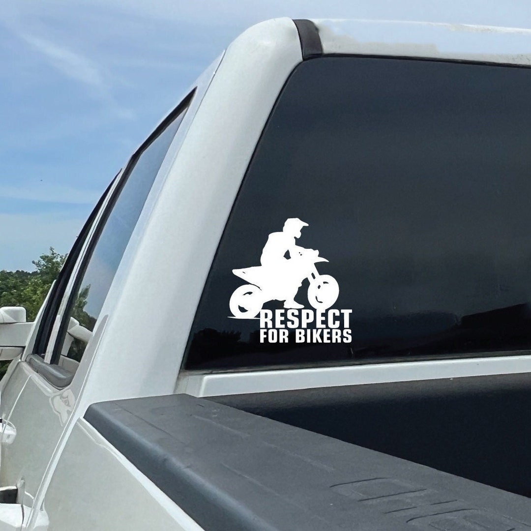 Rider Dirt Bike Decal respect for Bikers Motorcycle Vinyl Sticker, 25 ...