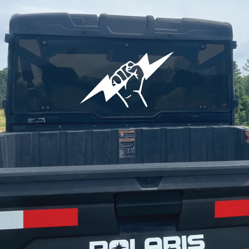 Hand Holding Electrical Bolt Decal | Electrician Power Sticker ...