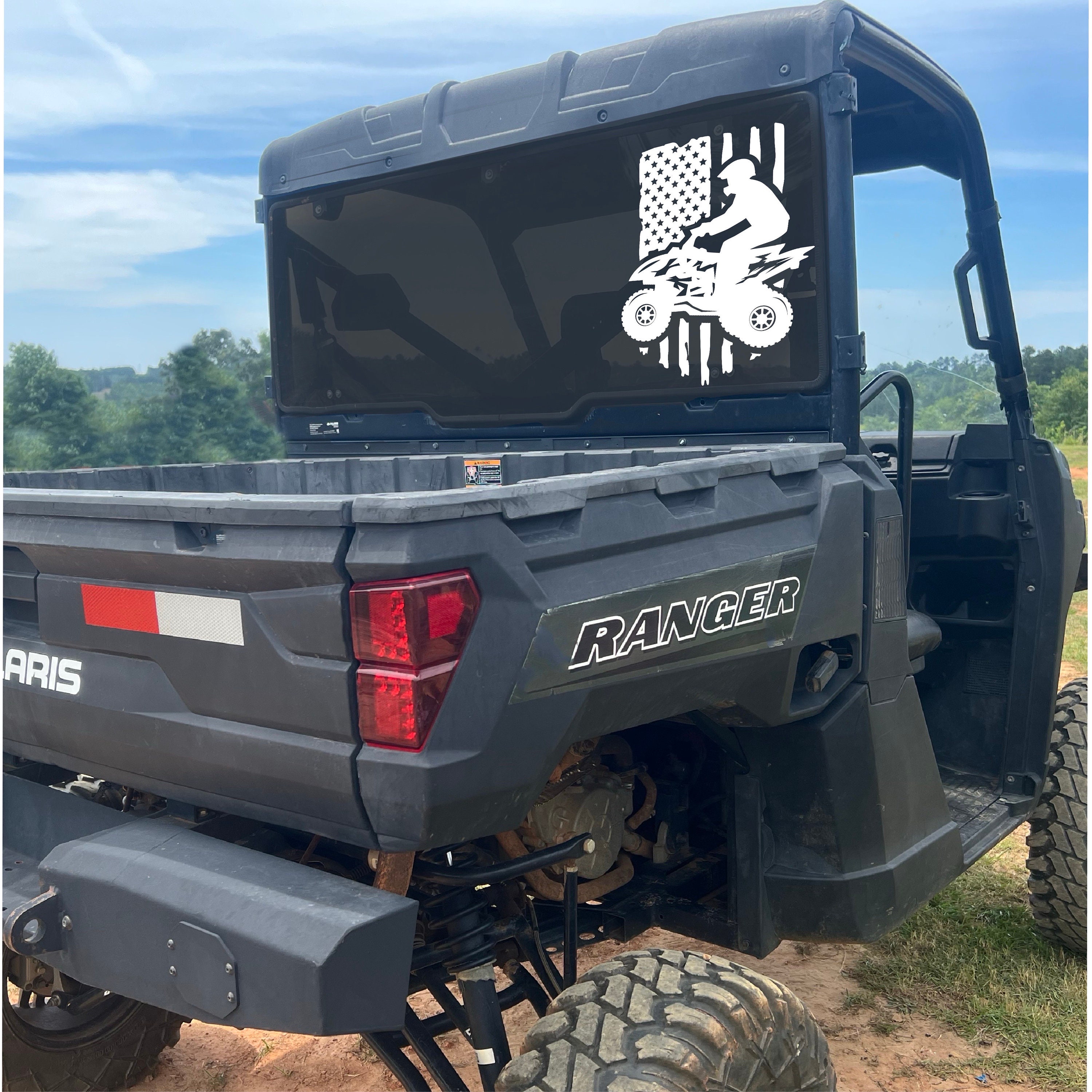 4 Wheeler American Flag Decal Offroad Pride American Flag Racing Decal ...