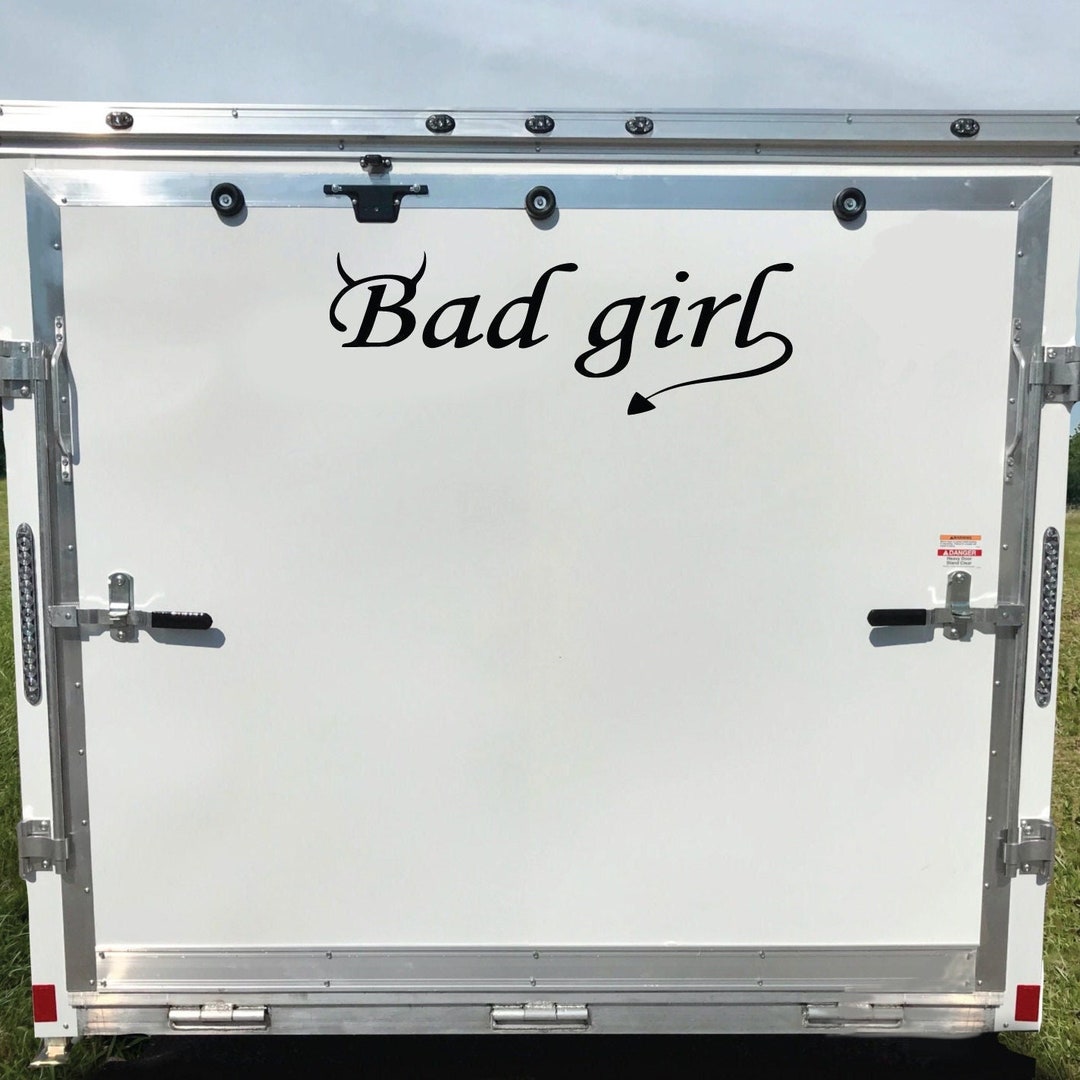 Bad Girl Devil Horns Cursive Decal Elegant Boss Babe, Bad Woman Vinyl ...