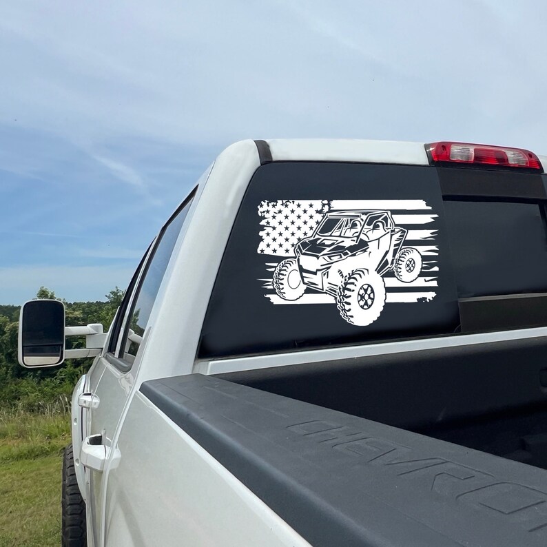 ATV American Flag Decal Offroad Adventure & American Pride Sticker ...