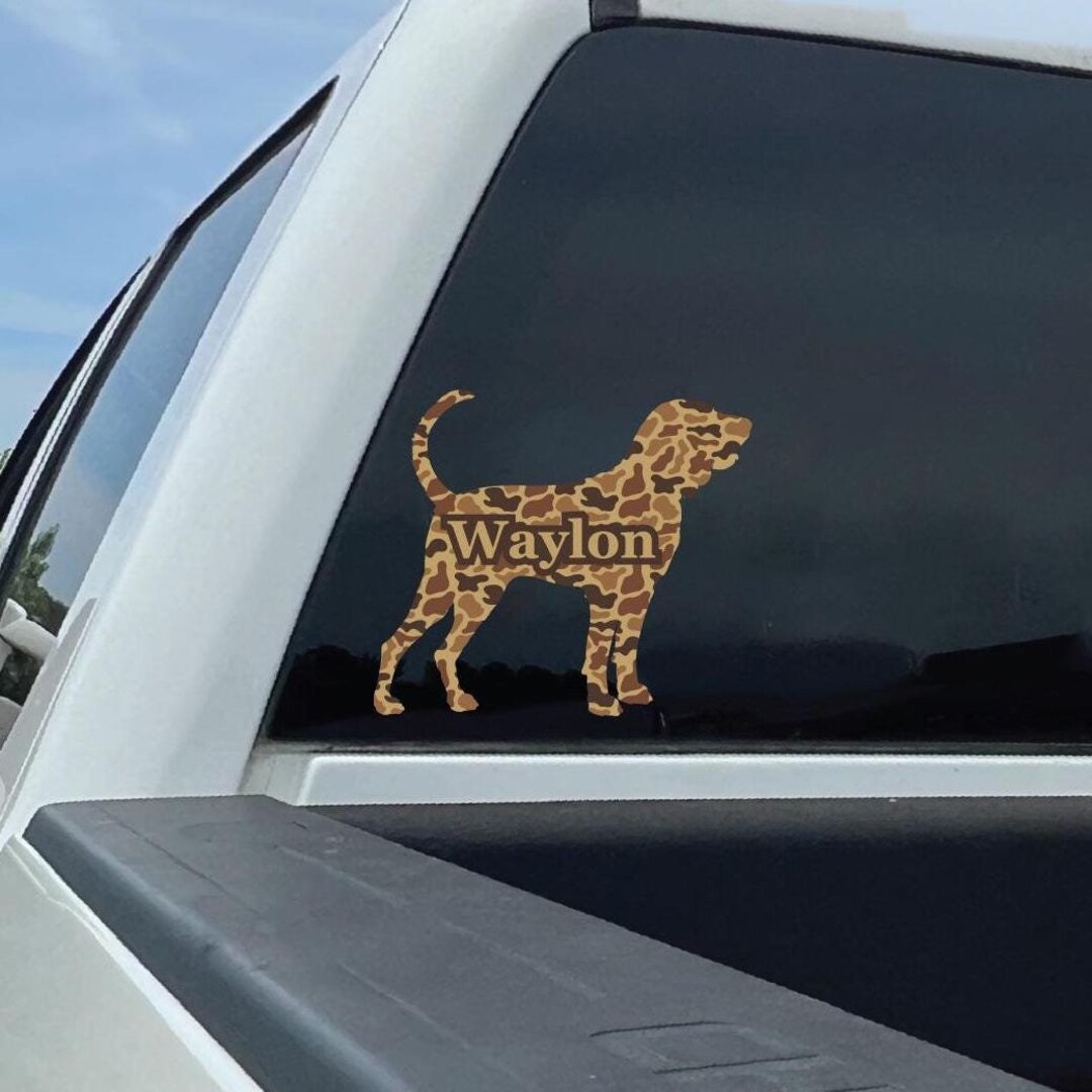 Custom Duck Camo Coonhound Decal – Personalized Hunting Dog Sticker ...