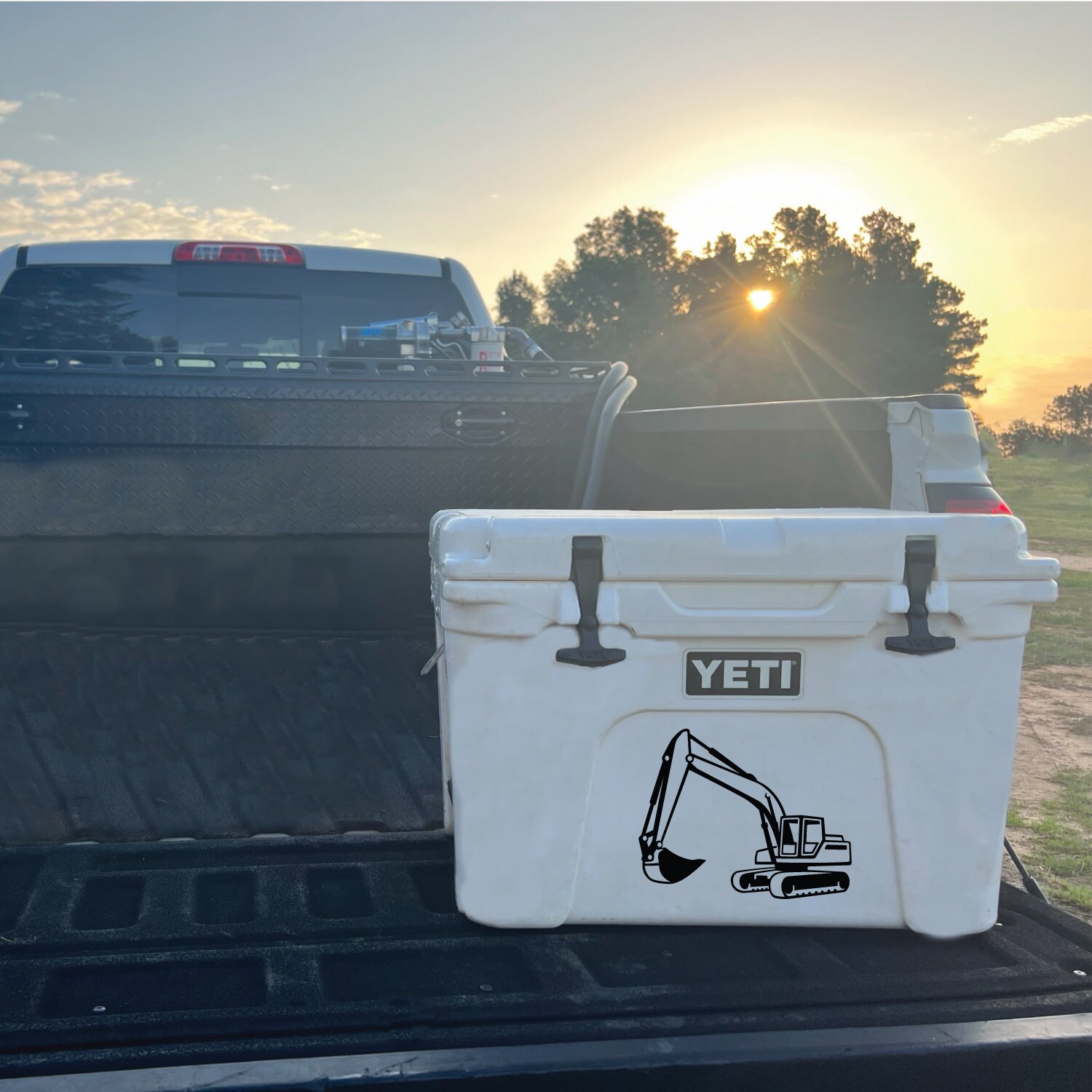 Excavator Outline Decal Heavy Equipment Sticker Construction Gear Car ...