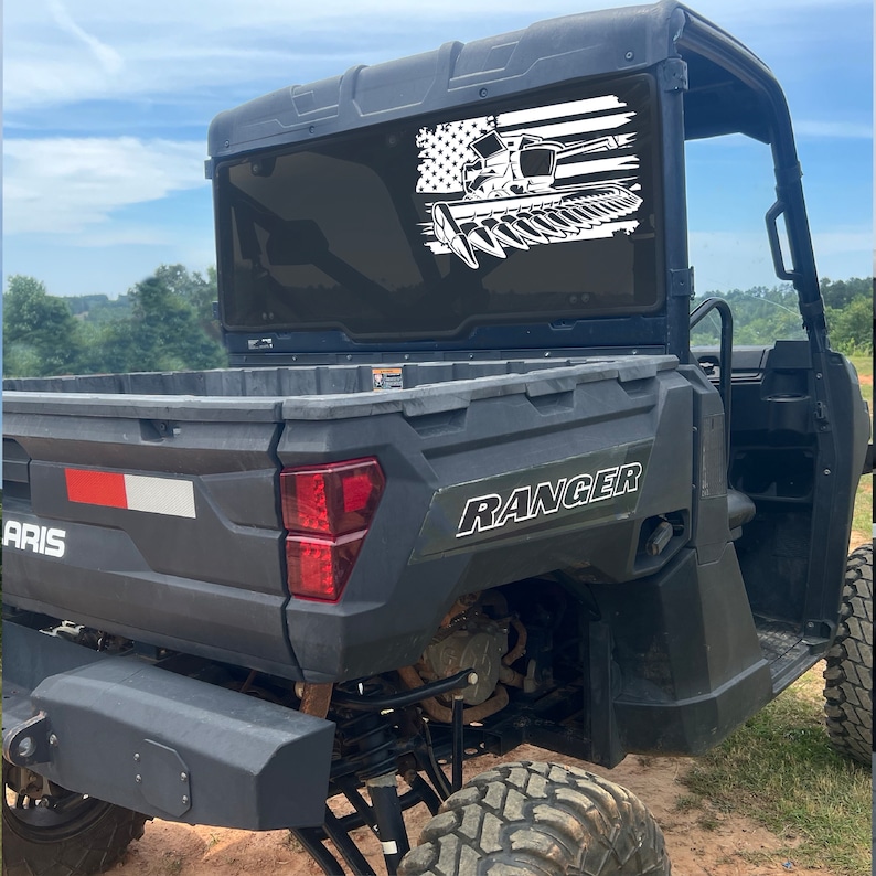 Combine American Flag Decal | Farm Pride American Flag Combine Decal ...