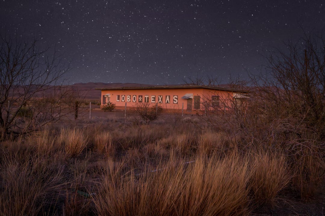 Lobo Texas Ghost Town Photo – Night Sky Desert Landscape Wall Art ...