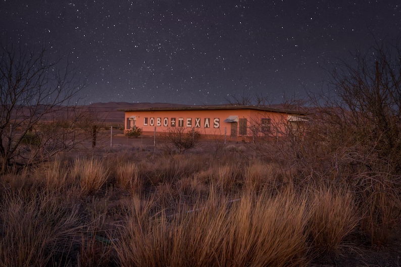 Lobo Texas Ghost Town Photo – Night Sky Desert Landscape Wall Art ...