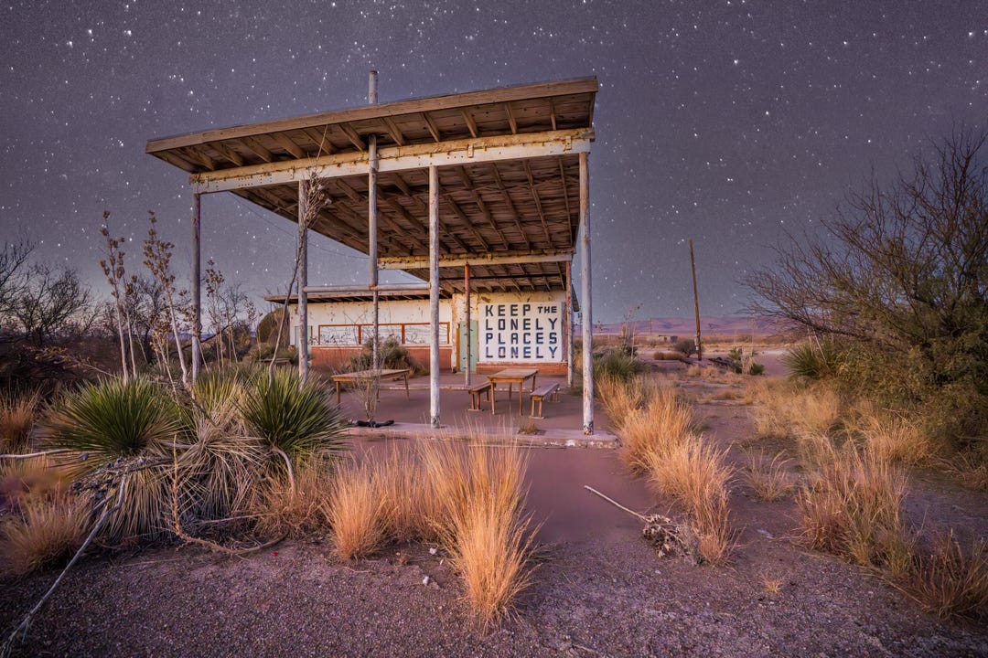 Lobo Texas Ghost Town Night Photo – Desert Landscape Wall Art | Starry ...
