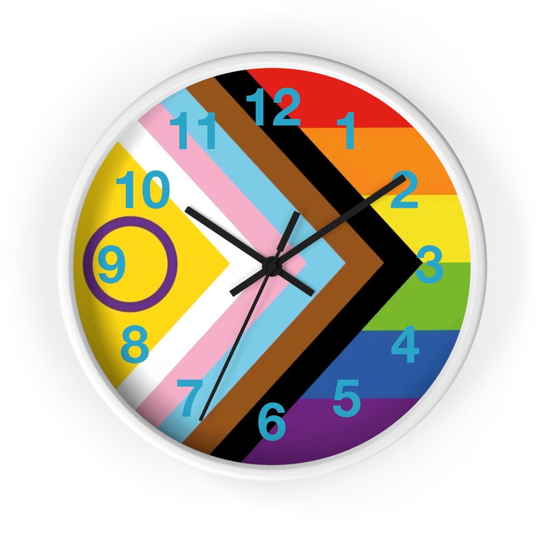 Vibrant Progress Pride Flag Wall Clock LGBTQ Pride Decor - Etsy