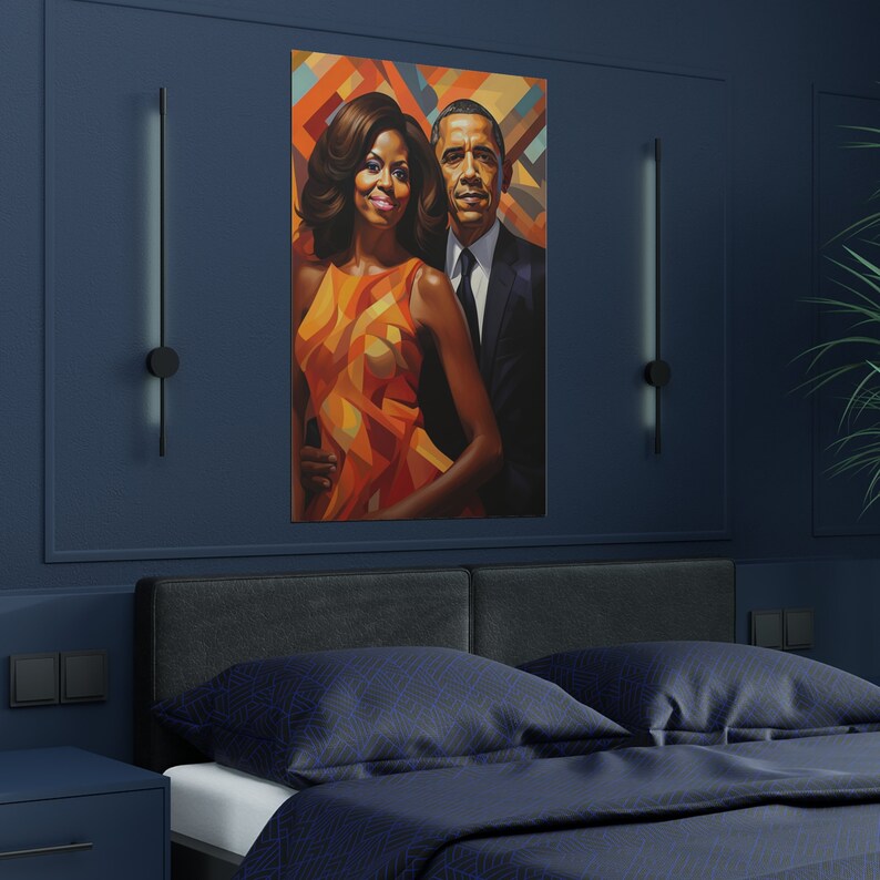 Barack and Michelle Obama Art Print, Exclusive Poster of President ...
