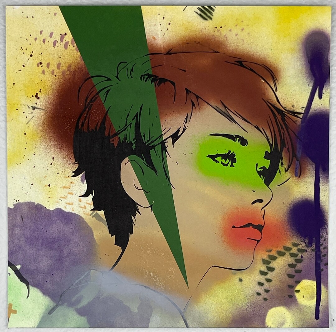 Manic Pixie Dream Girl - 12 X 12 - Handmade, Hand-painted, Original ...