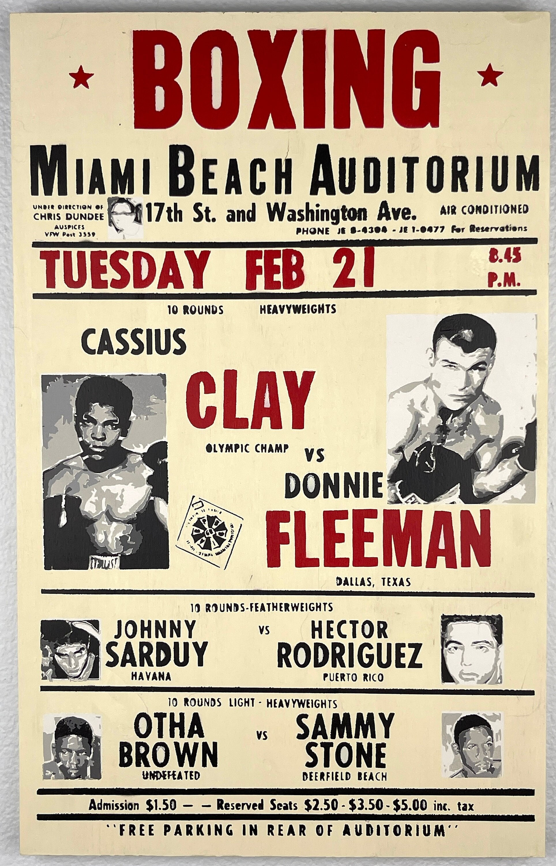 Muhammad Ali Fight Poster - Original, Handmade Artwork, Hand-painted ...