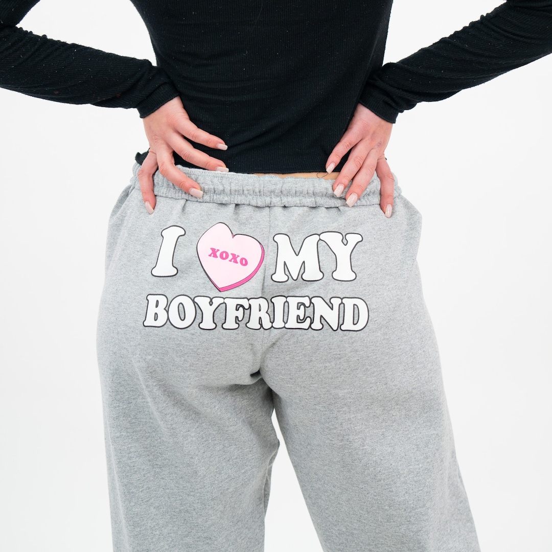 I Love My Boyfriend Sweatpants Valentine’s Day XOXO Candy Heart - Etsy